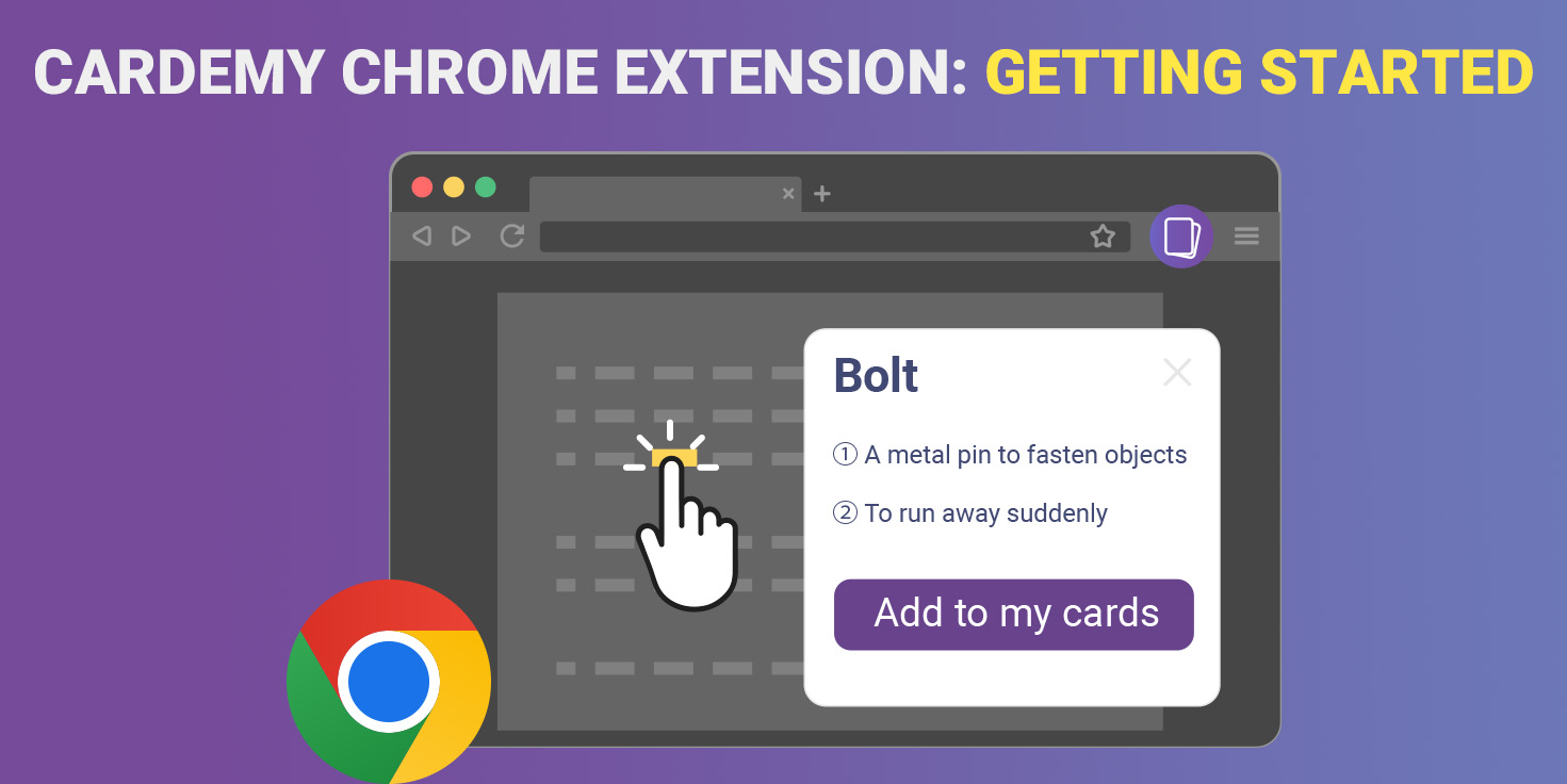 Cardemy Chrome extension - Getting started